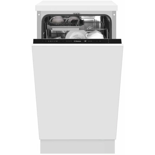 Встраиваемая посудомоечная машина Hansa ZIM435TQ, 45 см, 5 программ, загрузка 10 комплектов, защита от протечек (Aquastop)