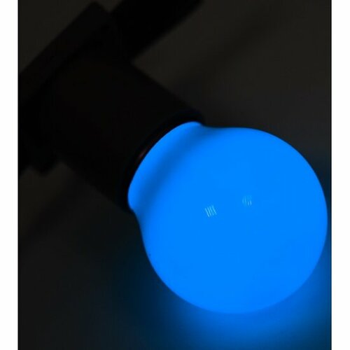 Лампа-шар светодиодная Neon-night с цоколем E27, диаметр 45 мм, 5 LED, 1 Вт, синяя, 405-113