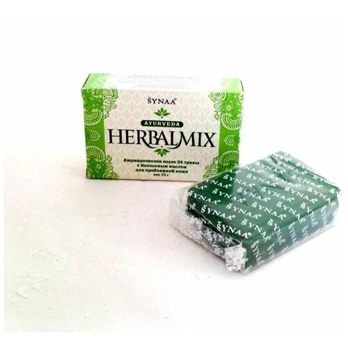 Aasha Herbals Аюрведическое мыло HerbаlMix 24 травы с Кокосовым маслом, 75 г.