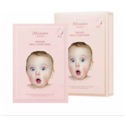 JM Solution Гипоаллергенная тканевая маска для осветления кожи / Mama Pureness Mela Clear Mask, 2шт.*30 мл