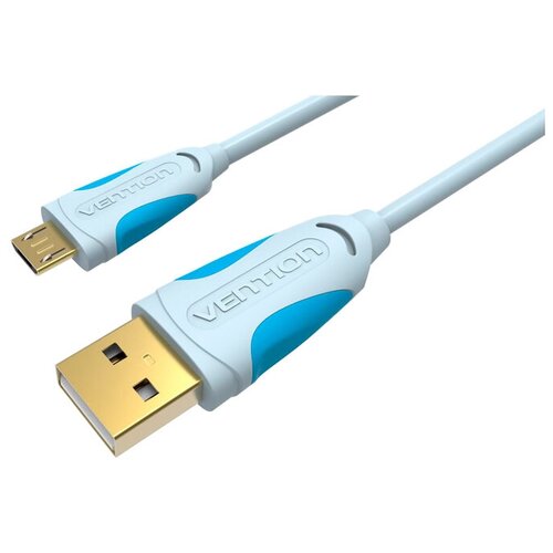Кабель Vention USB - microUSB (VAS-A04-S-025), 0.25 м, голубой