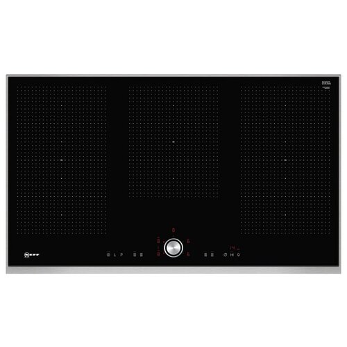 Индукционная варочная панель NEFF T59TT60N0, с рамкой, цвет панели черный, цвет рамки серебристый