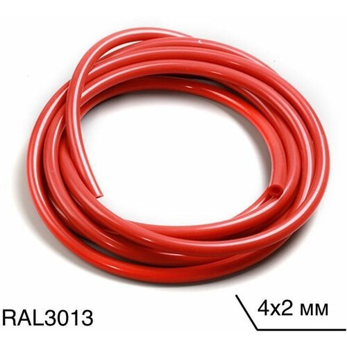 Трубка силиконовая красная 4х2 мм (3 метра)
