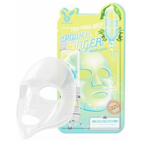 Elizavecca Успокаивающая тканевая маска для лица с экстрактом чайного дерева / Tea Tree Deep Power Ringer Mask Pack, 23 мл
