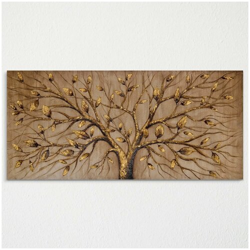 Картина на Стекле - "Золотое Дерево", размер 90х41 см