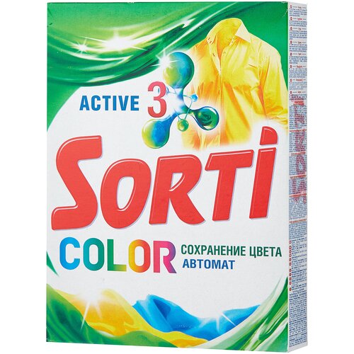 Стиральный порошок Sorti Color (автомат), 0.35 кг, 1.3 л, для цветных тканей, для замачивания