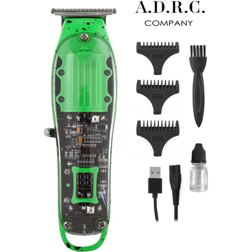 Профессиональный Триммер, для бороды, усов, аккумуляторный, машинка для стрижки волос, LED дисплей, зеленый