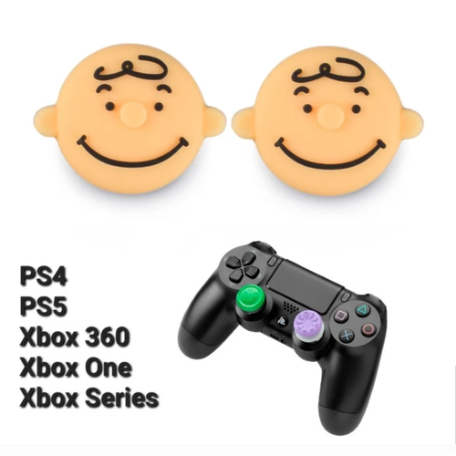 Сменные накладки на стики геймпада Sony PS4, PS5, Xbox 360, One, Series с ярким принтом "Малыши" (в комплекте 2 шт)