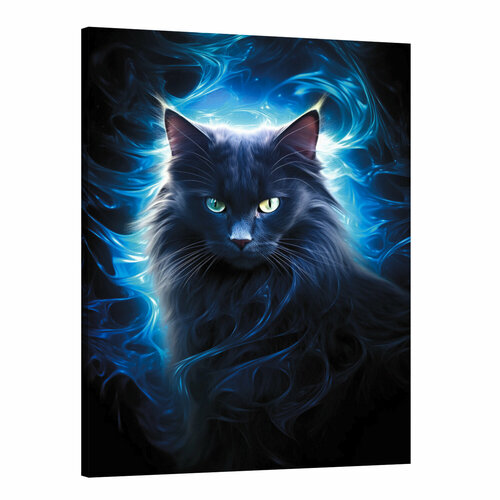 Интерьерная картина 50х70 "Кот и его мистическая энергия"