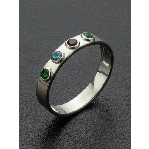 Кольцо Angelskaya925, серебро, 925 проба, фианит, размер 21, зеленый, серебряный