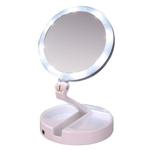 Emson зеркало косметическое настольное My FoldAway Mirror (100-092) зеркало косметическое настольное My FoldAway Mirror (100-092) с подсветкой, белый
