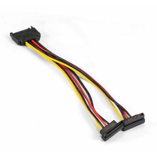 Кабель питания SATA ExeGate EX-CC-SATAM2F (15pin M/2x15pinF, угловые разъемы) EX294796RUS