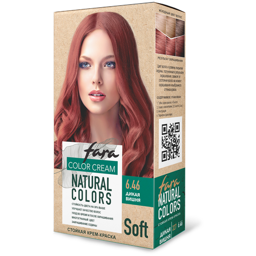 Стойкая крем-краска для волос Fara Natural Colors Soft тон 327 Дикая вишня 6.46