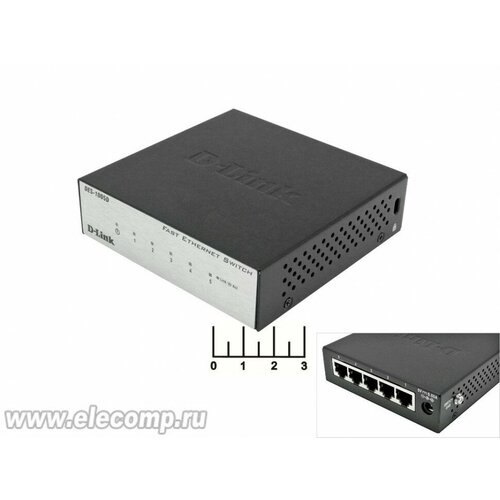 Коммутатор 8P8C (RJ-45) 5 выходов D-Link DES-1005D