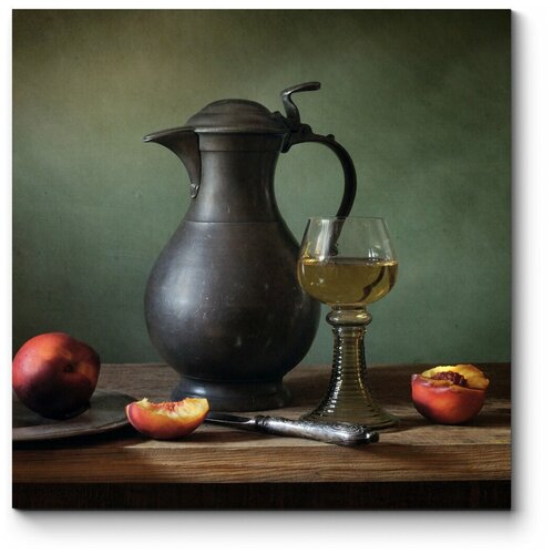 Модульная картина Персики и вино 40x40