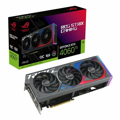 Видеокарта Asus ROG-STRIX-RTX4060TI-O16G-GAMING /RTX4060TI 16G, HDMI, DP*3,16G, D6