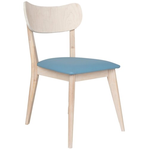 Стул для столовых AM_Рунко_каркас белая береза, сиденье голубой Ш45xГ48xВ85