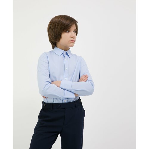 Школьная рубашка Gulliver, размер 122, голубой