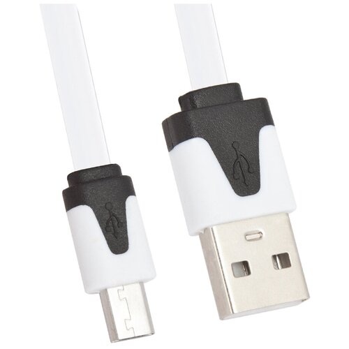 USB кабель "LP" Micro USB плоский узкий (белый/европакет)