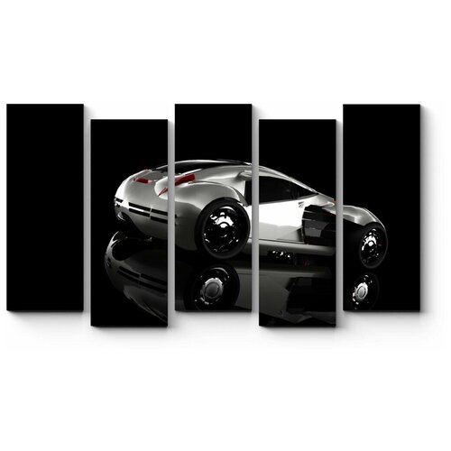 Модульная картина Концепт серебристого спортивного автомобиля210x121