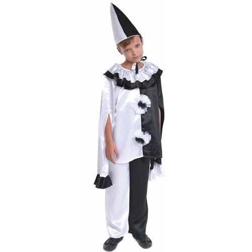 Карнавальный костюм Пьеро с колпаком и шапочкой (15038) 146-152 см