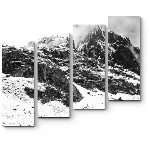 Модульная картина Неприступные горы 140x121