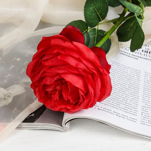 Poetry in flowers Цветы искусственные "Роза бархатная" 10х65 см, красный