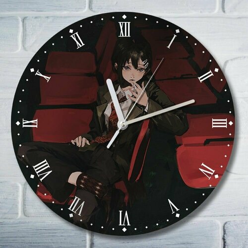 Настенные часы, деревянные, бесшумные, УФ печать аниме человек бензопила - 7057