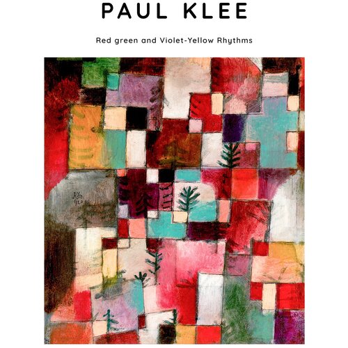 Постер / Плакат / Картина Пауль Клее - Красно-зеленые и фиолетово-желтые ритмы 50х70 см в раме
