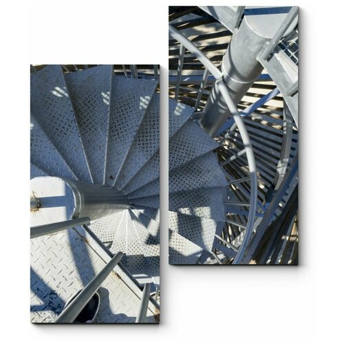 Модульная картина Металлическая винтовая лестница70x88