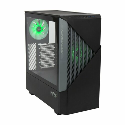 Hiper корпус CASE CC BG черный без БП ATX 2x120mm 1x140mm 2xUSB3.0 audio bott PSU