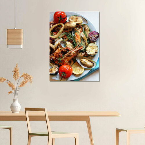 Картина/Картина на холсте для интерьера/Картина на стену/Картина для кухни/ - Аппетитные морепродукты(13) 40х60