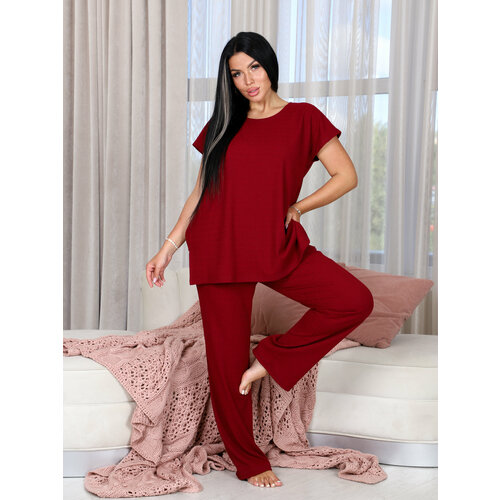Пижама  IvCapriz, размер 60, бордовый