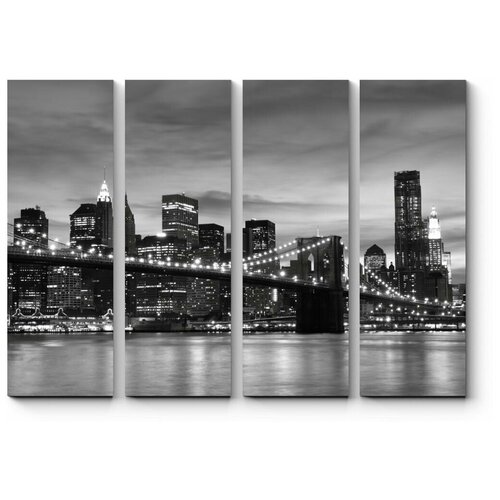 Модульная картина Бруклинский Мост ночью60x45