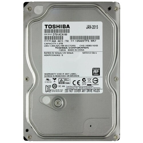 Жесткий диск Toshiba 1 ТБ DT01ACA100