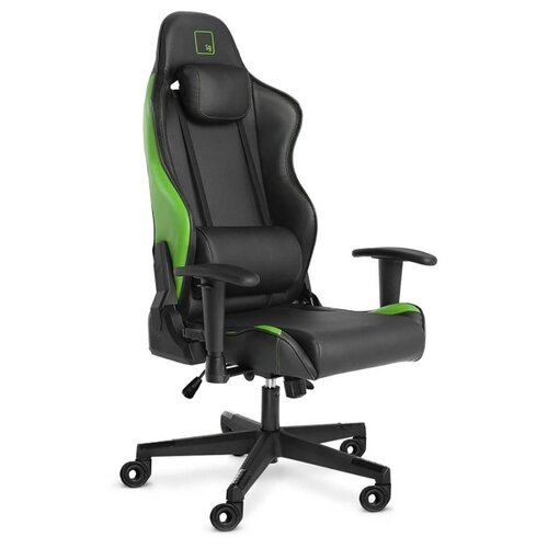 Компьютерное кресло WARP Sg игровое, обивка: искусственная кожа, цвет: черный/зеленый
