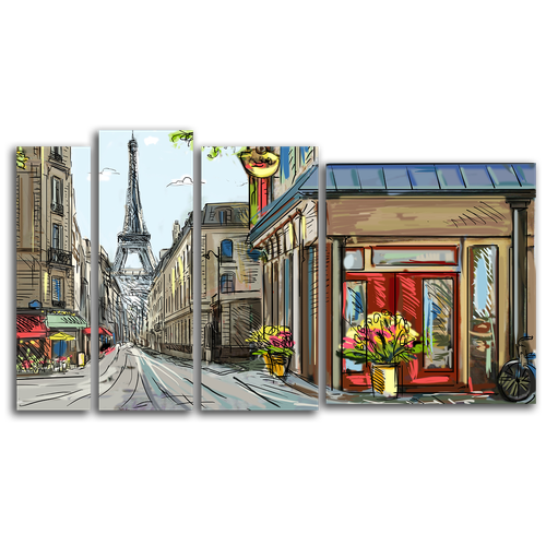 Модульная картина "Арт улочки Парижа"
