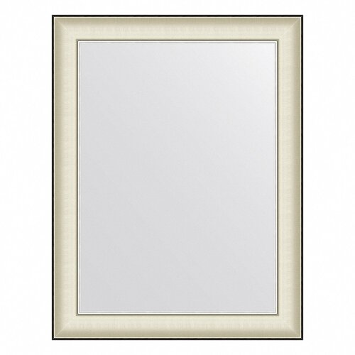 Зеркало Evoform Definite 68x88, в багетной раме, белая кожа с хромом 78мм BY 7630