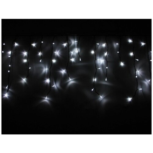 Светодиодная бахрома 3.1*0.5 м, 150 холодных белых LED ламп, черный ПВХ, соединяемая, IP44, BEAUTY LED