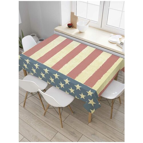Скатерть прямоугольная JoyArty на кухонный стол "Фрагмент флага Америки" из оксфорда, 120x145 см