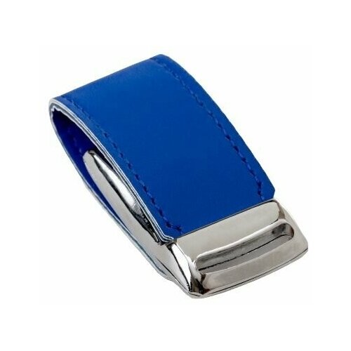 Подарочная флешка кожаная на магните синяя, оригинальный сувенирный USB-накопитель 4GB