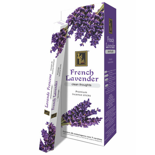 FRENCH LAVENDER Premium Incense Sticks, Zed Black (французская лаванда премиум благовония палочки, Зед Блэк), уп. 8 палочек.
