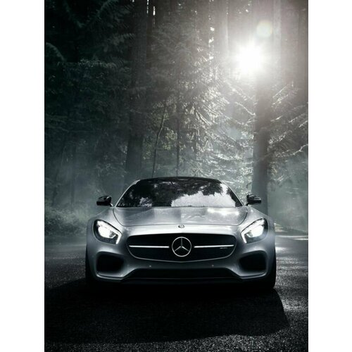 Плакат, постер на бумаге Mercedes Benz AMG, Мерседес. Размер 21 х 30 см