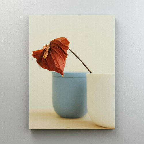 Интерьерная картина на холсте "Цветок Физалис в сканди стиле", размер 30x40 см