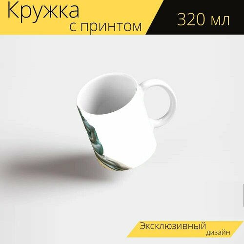 Кружка с рисунком, принтом "Маленькая русалка, статуя, копенгаген" 320 мл.