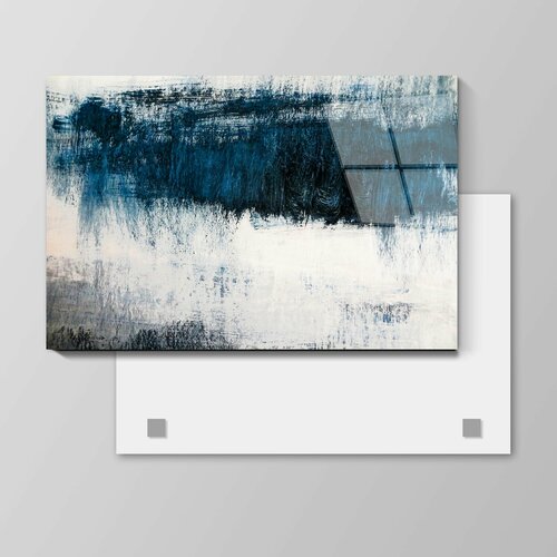 Картина на стекле - "Темно-Синяя абстракция" размер 90-135 см