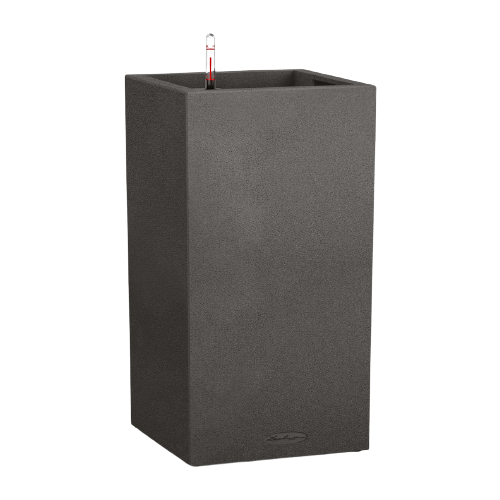 Кашпо LECHUZA напольное с автополивом Canto Stone, 12л, 30x30x56 см, графитовый черный