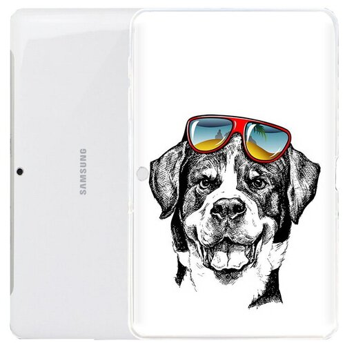 Чехол задняя-панель-накладка-бампер MyPads счастливая собака для Samsung Galaxy Tab 2 10.1 P5100/P5110 противоударный