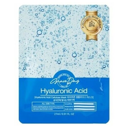 Grace Day Маска тканевая с гиалуроновой кислотой - Hyaluronic acid cellulose mask, 27мл