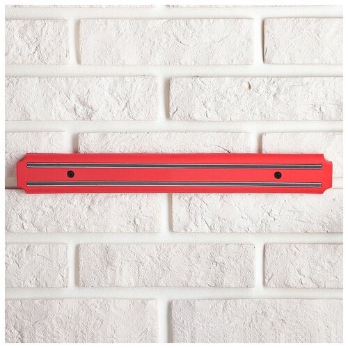 Держатель для ножей магнитный Доляна «Цветная линия», 38 см, цвет красный